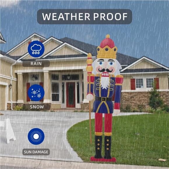 Holiday | Christmas Outdoor Decor Garden Stakes 453in Solar Nutcracker ...